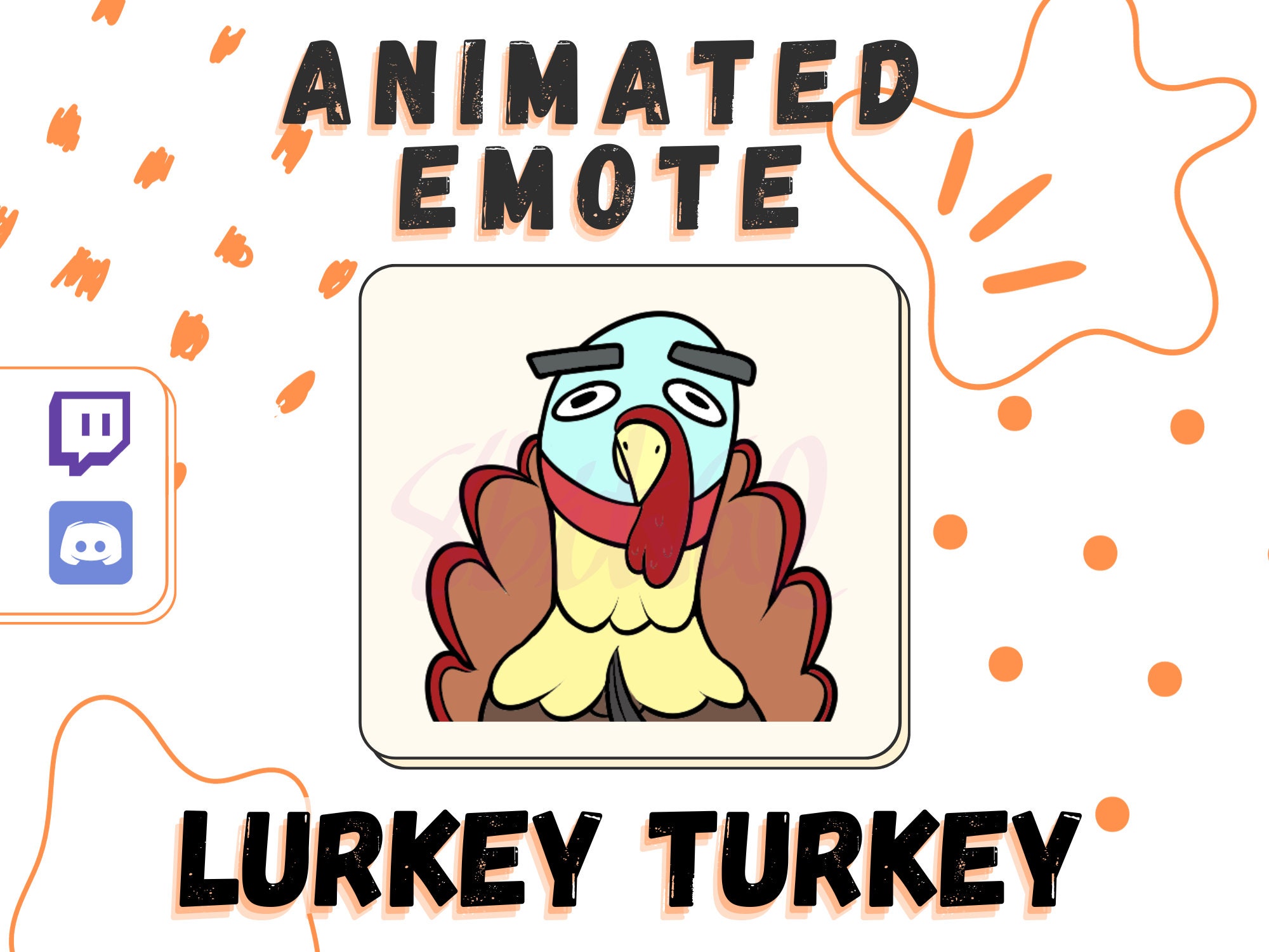 Animated Lurk Turkey Emote for Twitch and Discord. Thanksgiving ...