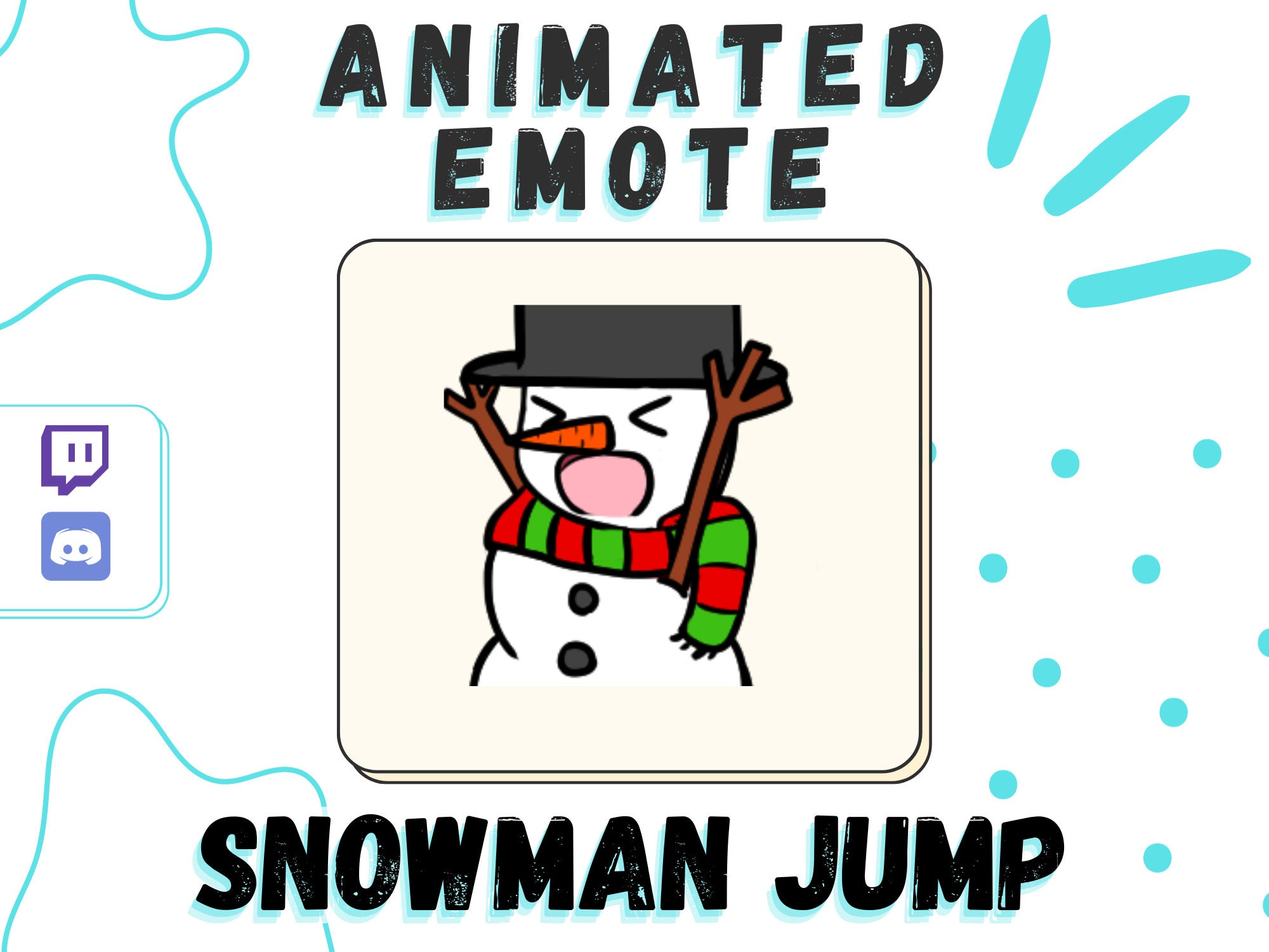 Animated Snowman Jump Emote for Twitch and Discord. Winter Animated ...