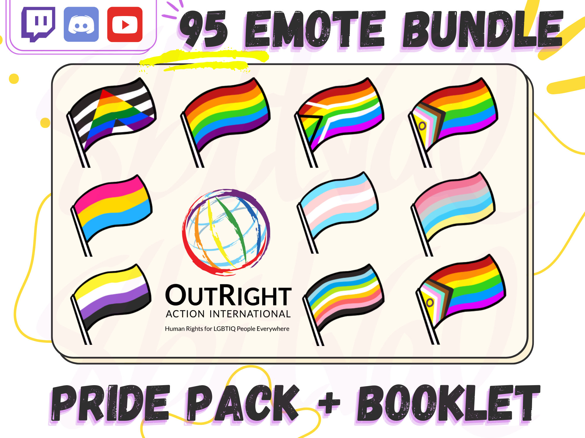 Pride Flag Emotes for Twitch, Discord, Youtube, 95 Emotes - Etsy
