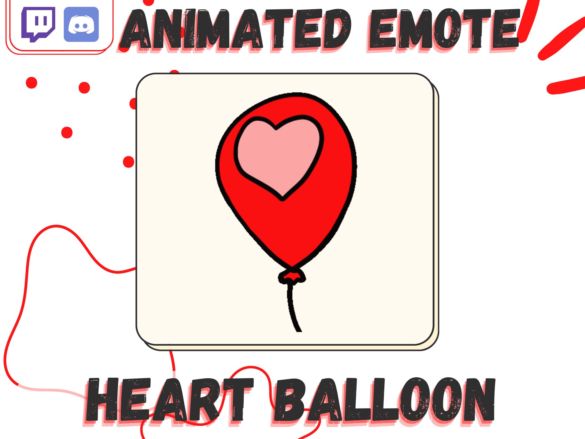 Animated Balloon Heart Emote for Twitch and Discord. Love or Valentine ...