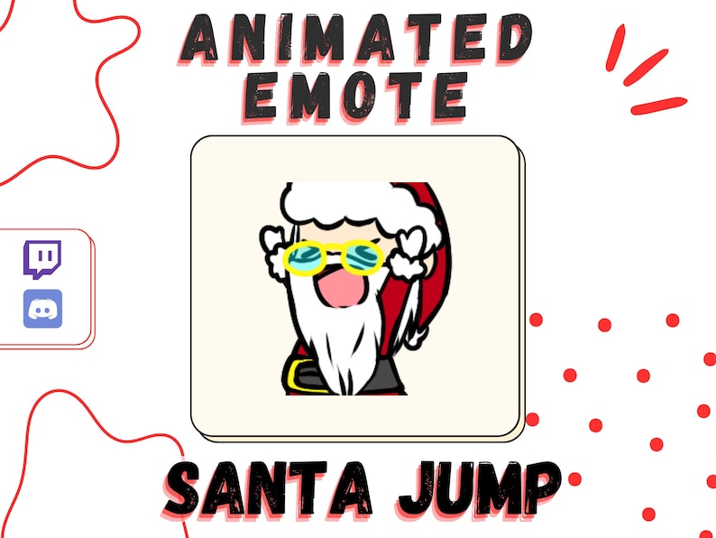 Animated Jumping Santa Emote for Twitch and Discord. Christmas Animated ...