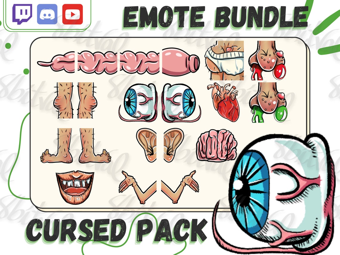 Cursed Emote Pack, for Twitch, Discord and Youtube. Gross Emotes. - Etsy