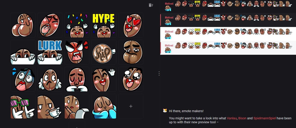 Coffee Bean Emotes for Twitch, Discord, Youtube. Coffee Themed Streams ...