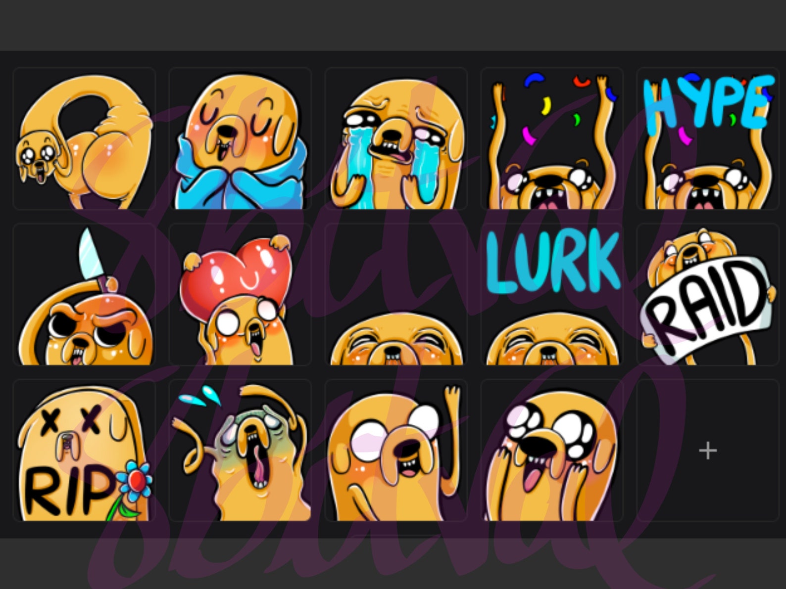 Jake the Dog Emotes for Twitch, Discord, Youtube. Adventure Time Jake ...