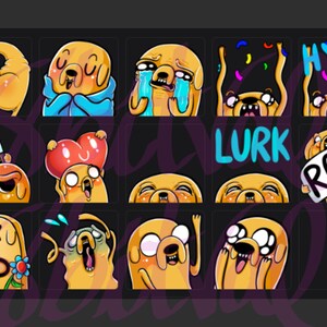 Jake the Dog Emotes for Twitch, Discord, Youtube. Adventure Time Jake ...
