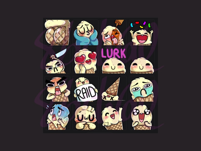 Ice Cream Cone Emotes for Twitch, Discord, Youtube, Kick. Ice Cream ...