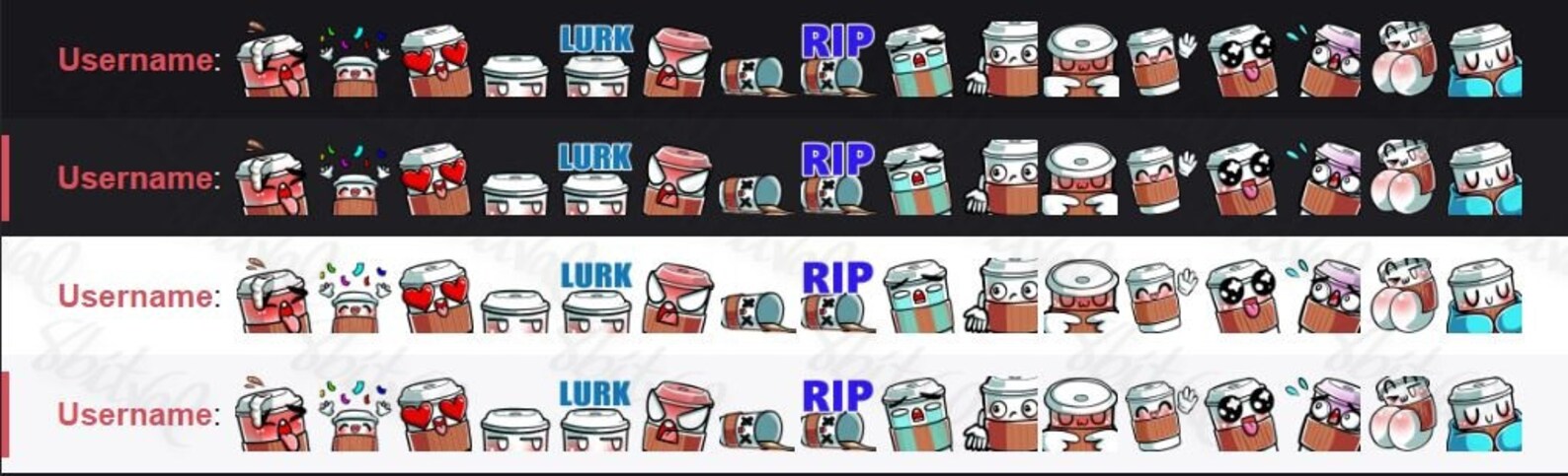 Coffee Cup Emotes for Twitch, Discord, Youtube. Coffee Themed Streams ...