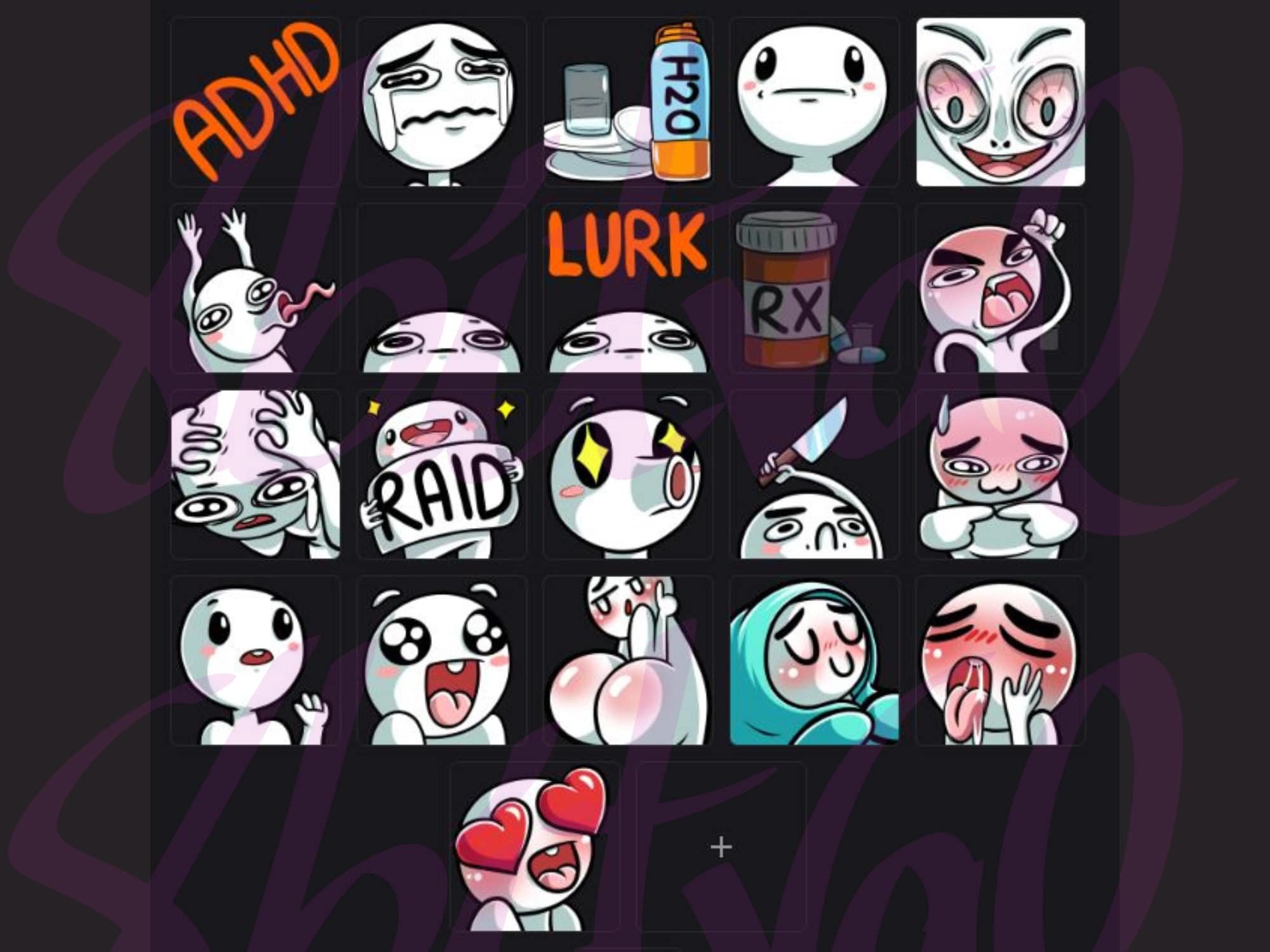 ADHD Emotes for Twitch, Discord, Youtube. ADHD Character Emotes - Etsy ...