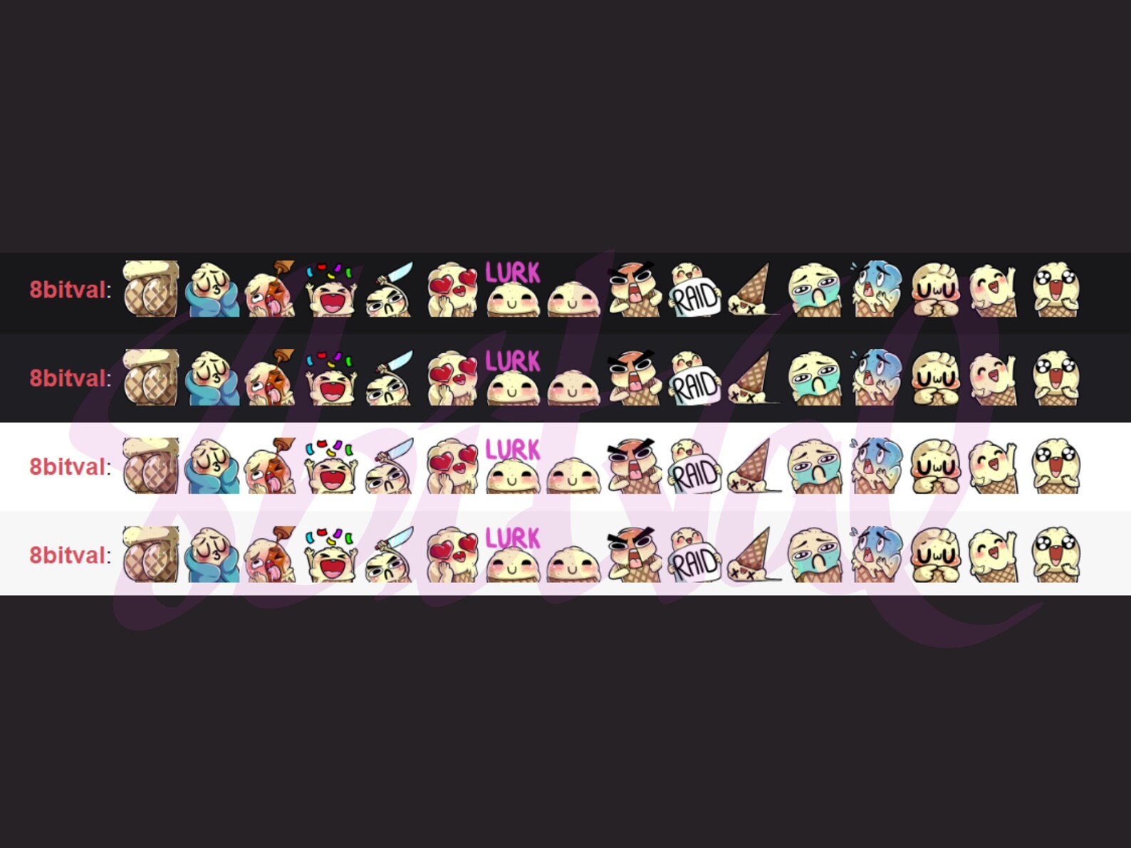 Ice Cream Cone Emotes for Twitch, Discord, Youtube, Kick (digital ...