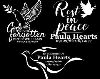 Loving Memory Dove Decal - Etsy