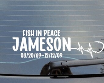 Rest in Peace Fishing With Name Decal - Etsy