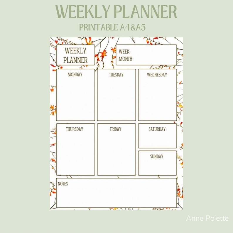Weekly Planner, Printable to Do List, Weekly Schedule, Digital Weekly ...