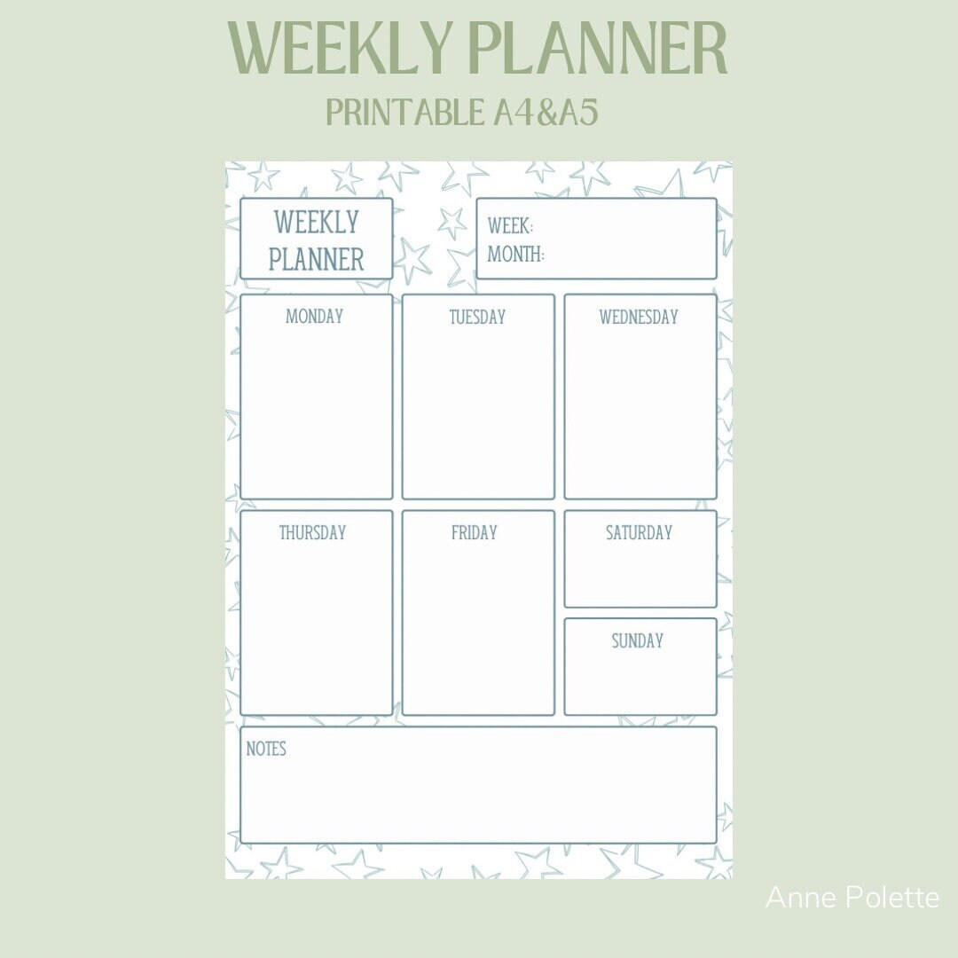 Weekly Planner, Printable to Do List, Digital Weekly Planner, Week ...