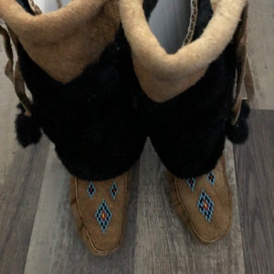 Native American Hand Crafted Moose Hide Mukluks Soft Boot - Indigenous ...
