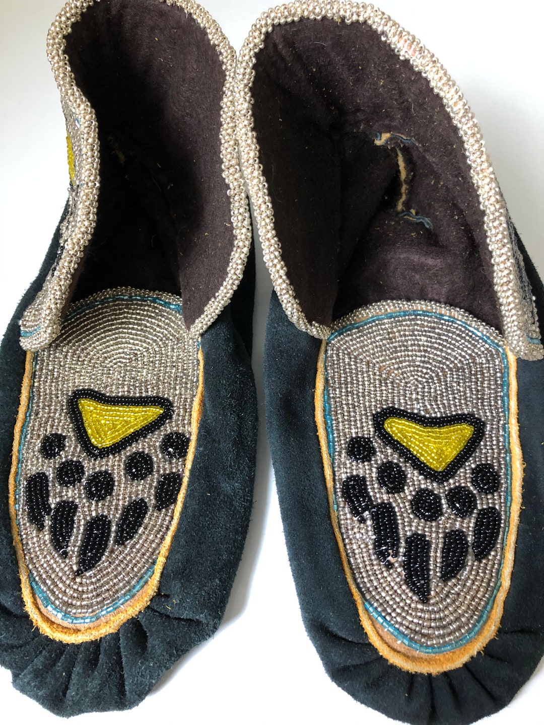 Native American Moose Hide Beaded Moccasins - Native American Arts and ...