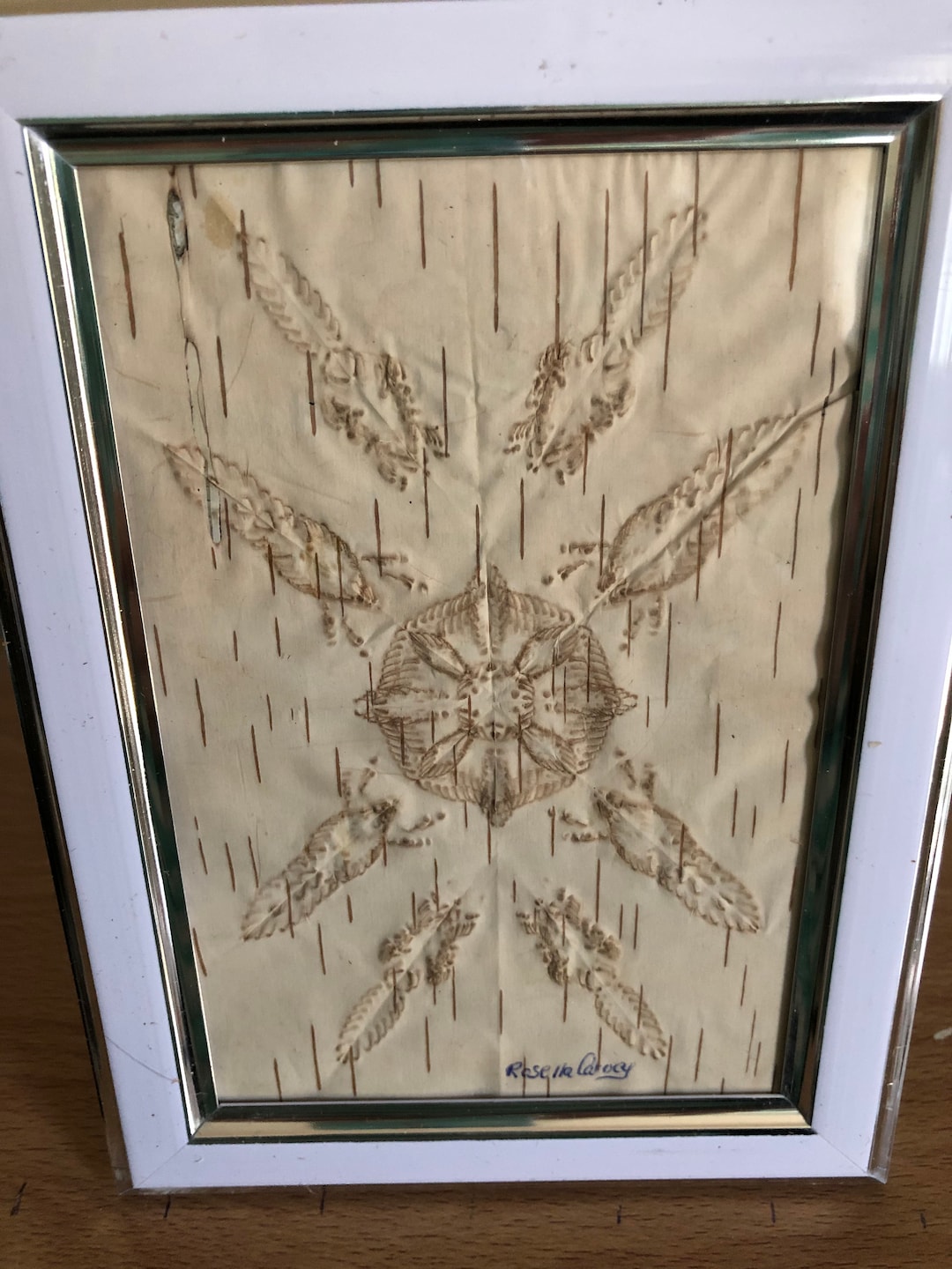 Native American Hand Crafted Birch Bark Biting Framed Indigenous Arts ...