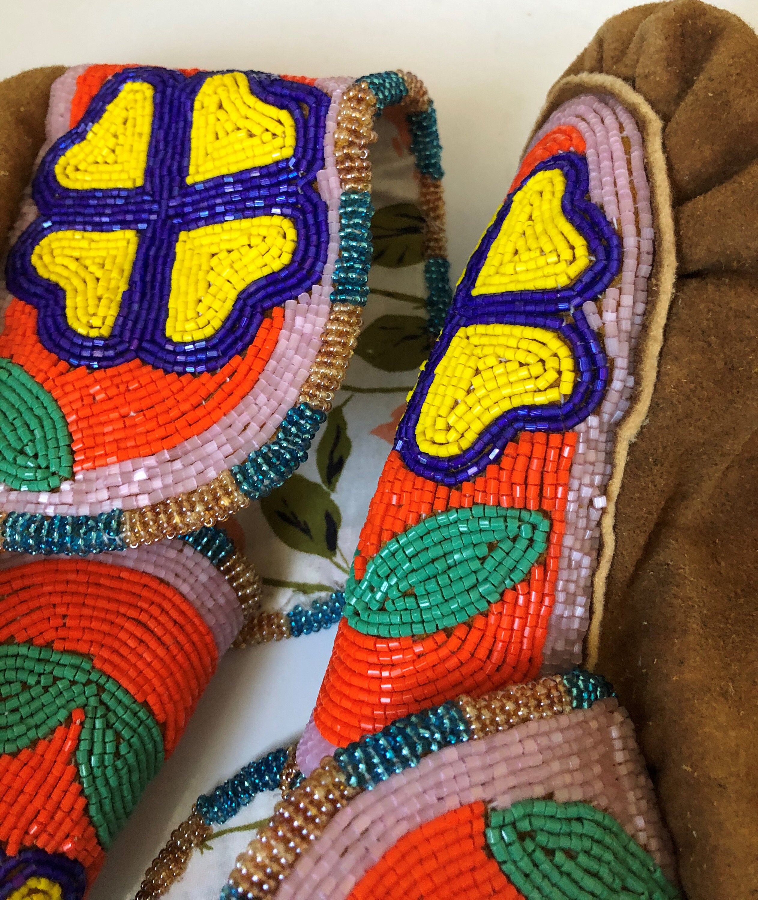 Native American Moose Hide Beaded Moccasins - Native American Arts and ...