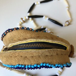 Native American Hand Crafted Moose Hide Beaded Purse / Bag / Wallet - Etsy