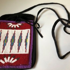 Native American Hand Crafted Leather Beaded Purse - Indigenous Arts and ...