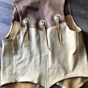 Native American Hand Crafted Leather Vest With Tassels Indigenous Arts ...