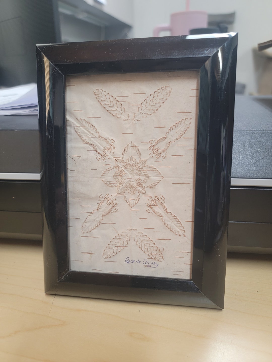 Native American Hand Crafted Birch Bark Biting Framed - Etsy