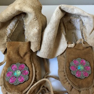 Native American Hand Crafted Moose Hide Full Wrap Mukluks - Indigenous ...