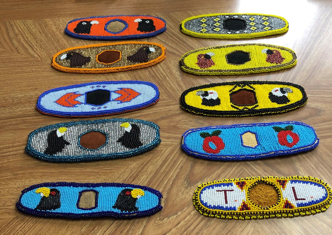 Native American Hand Crafted Moose Hide Beaded Watch Straps ...