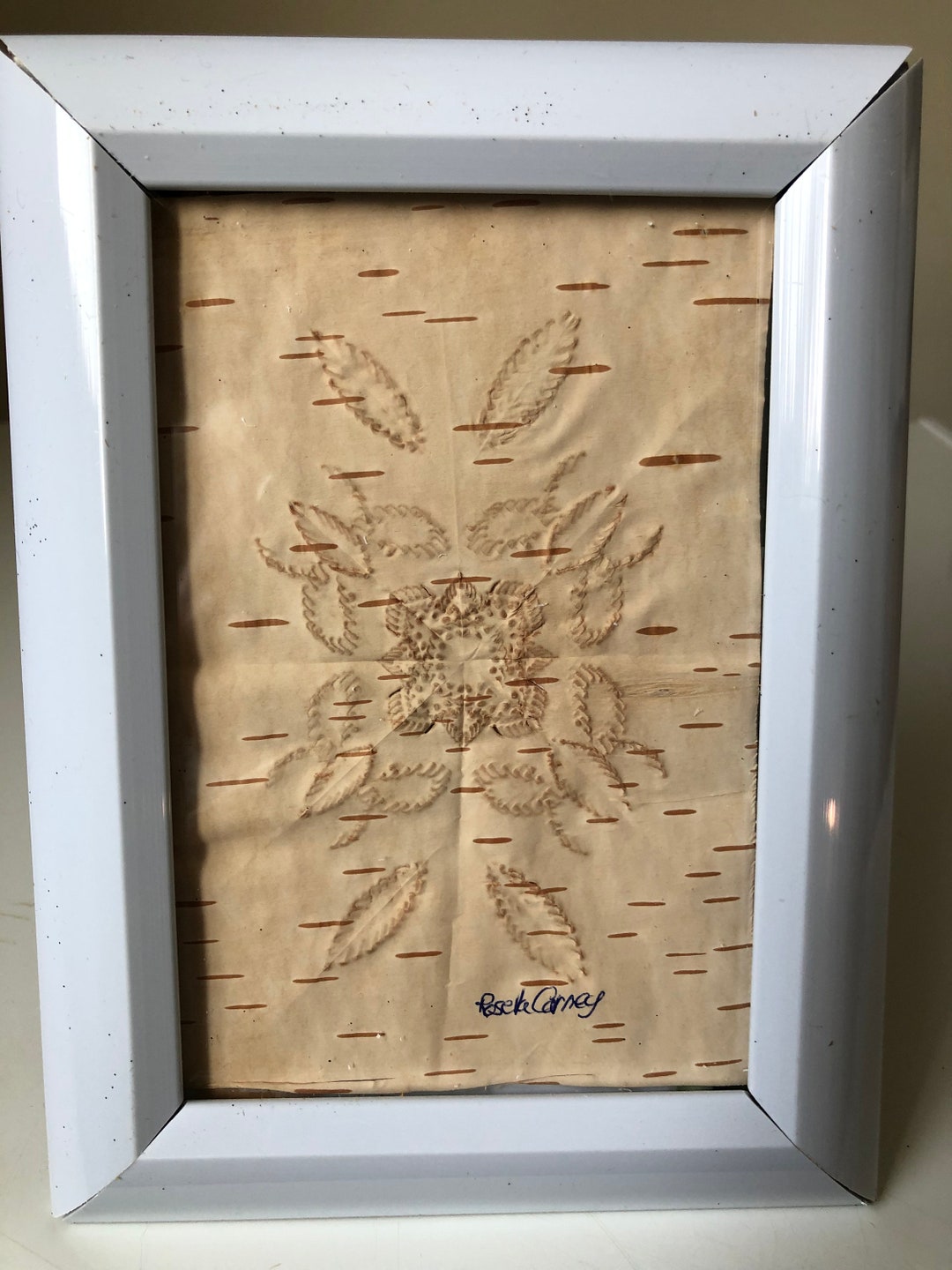 Native American Hand Crafted Birch Bark Biting Framed - Etsy