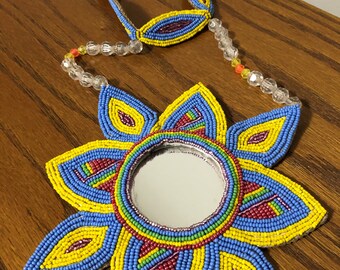 Beaded Quill Ringed Medallion - Etsy