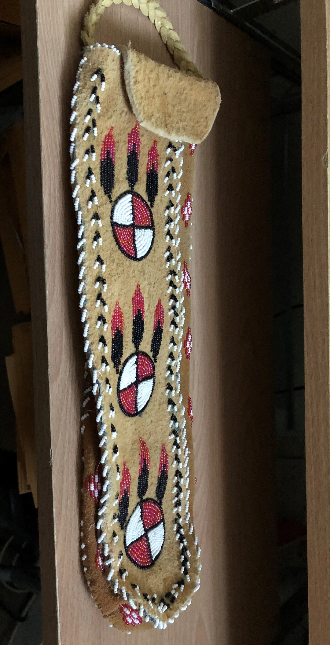 Native American Hand Crafted Moose Hide Beaded Pipe Bag - Etsy