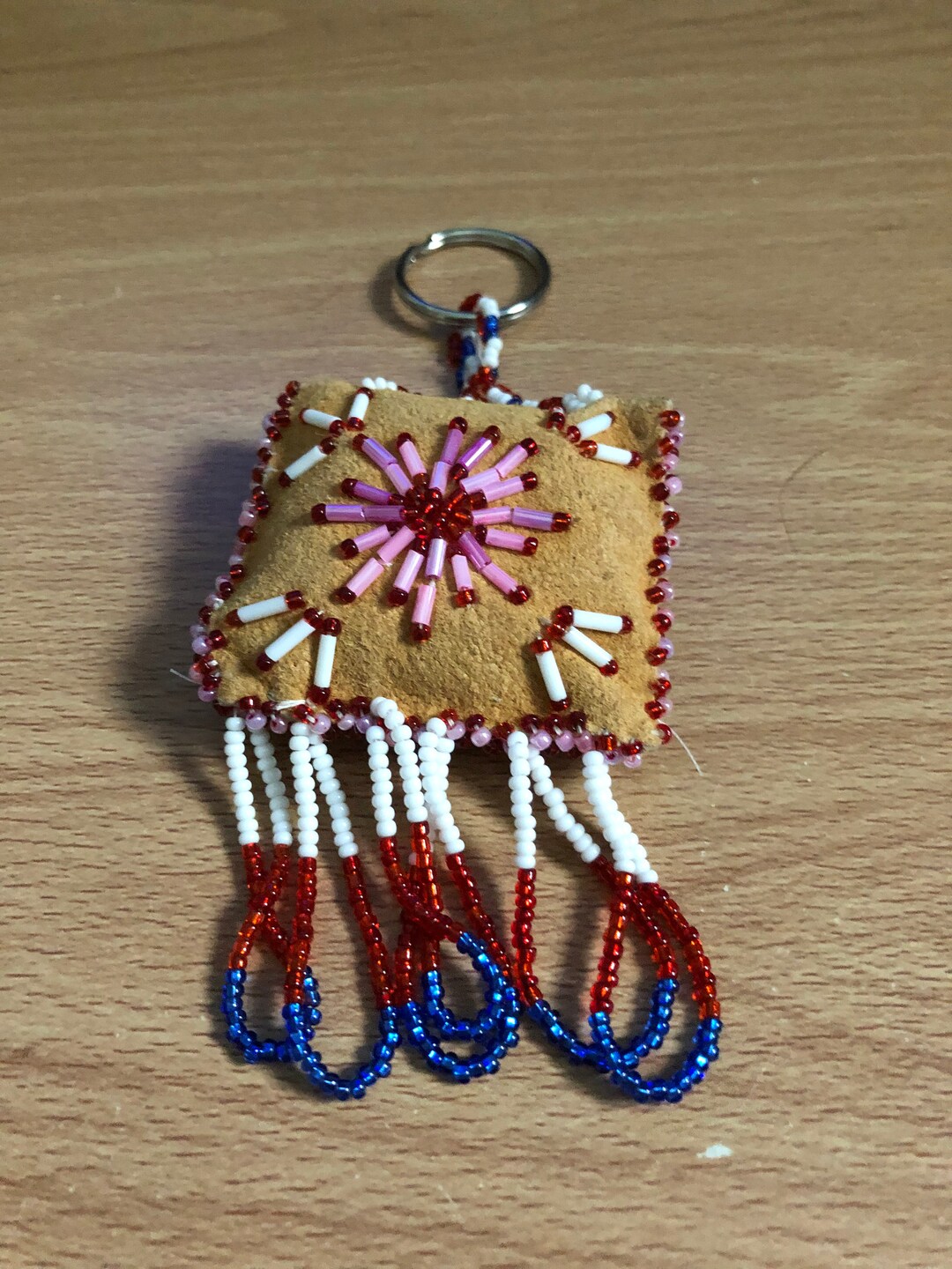 Native American Hand Crafted Moose Hide Beaded Keychains - Indigenous ...