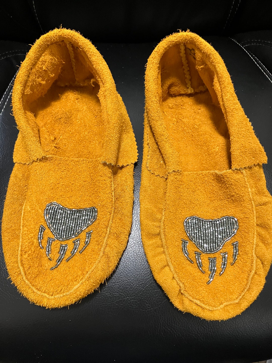 Native American Moose Hide Beaded Moccasins - Native American Arts and ...