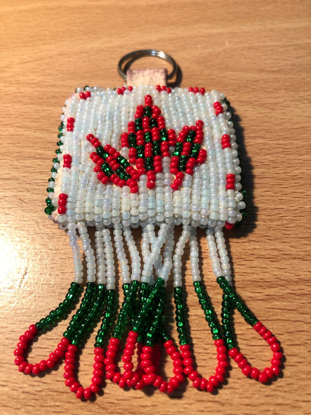 Native American Hand Crafted Moose Hide Beaded Keychains - Indigenous ...