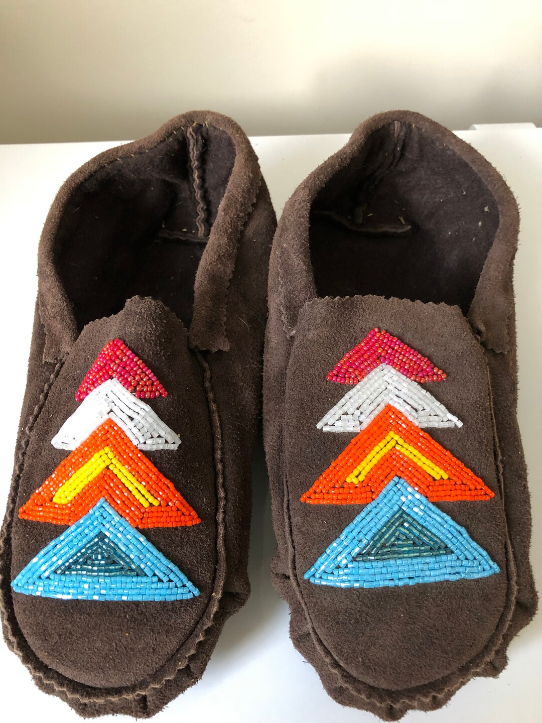 Native American Moose Hide Beaded Moccasins - Native American Arts and ...