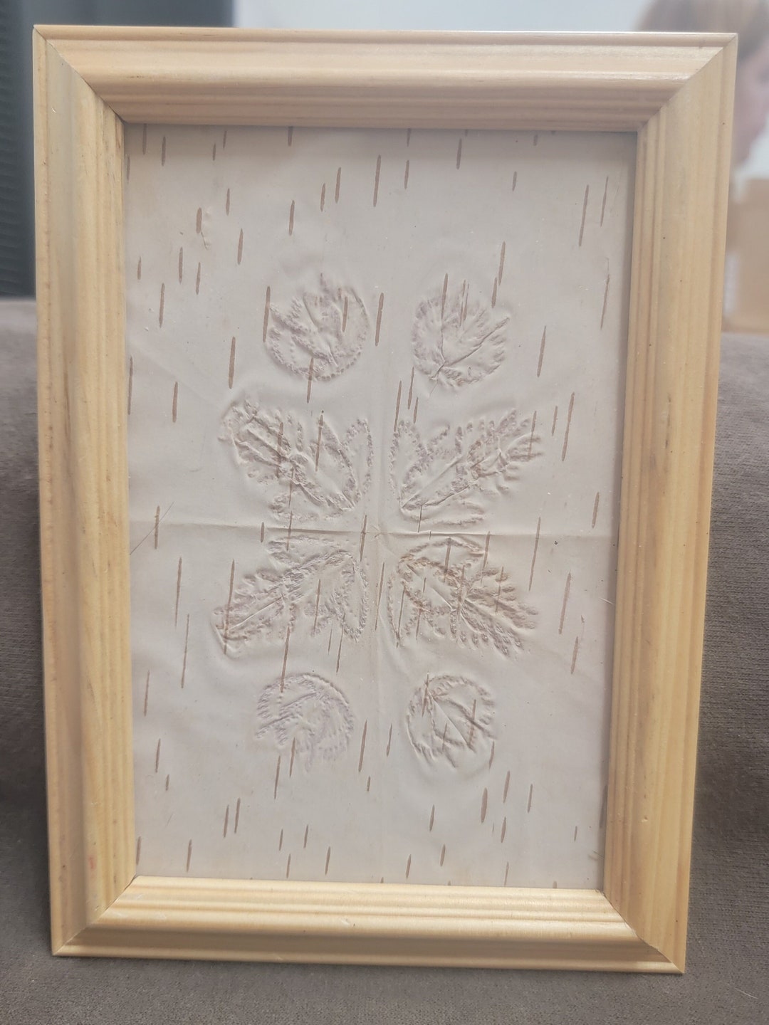 Native American Hand Crafted Birch Bark Biting Framed - Indigenous Arts ...