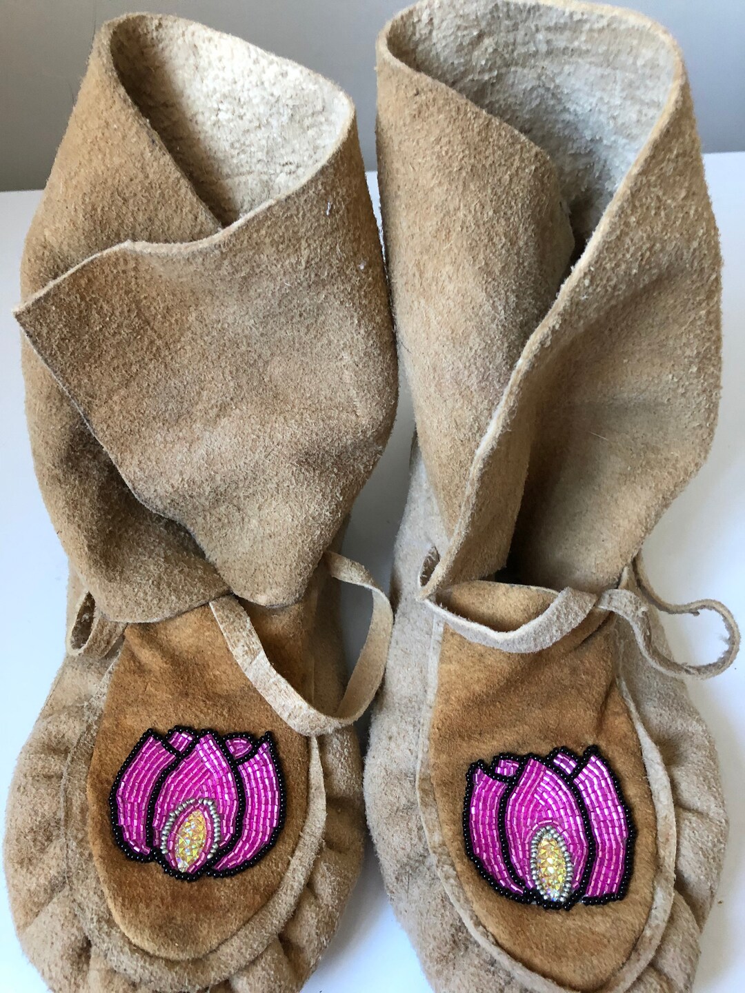 Native American Hand Crafted Moose Hide Full Wrap Mukluks Indigenous ...