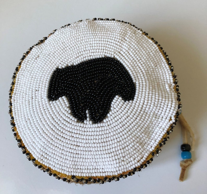 Native American Hand Crafted Moose Hide Beaded Change Purse / Bag ...