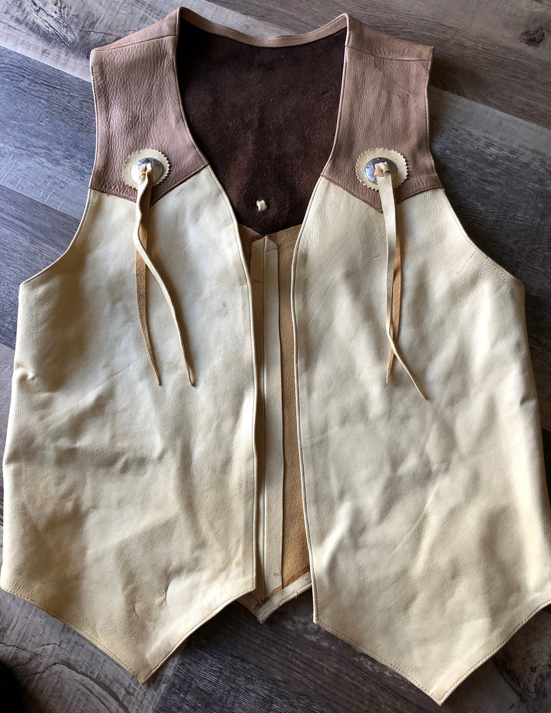 Native American Hand Crafted Leather Vest With Tassels Indigenous Arts ...