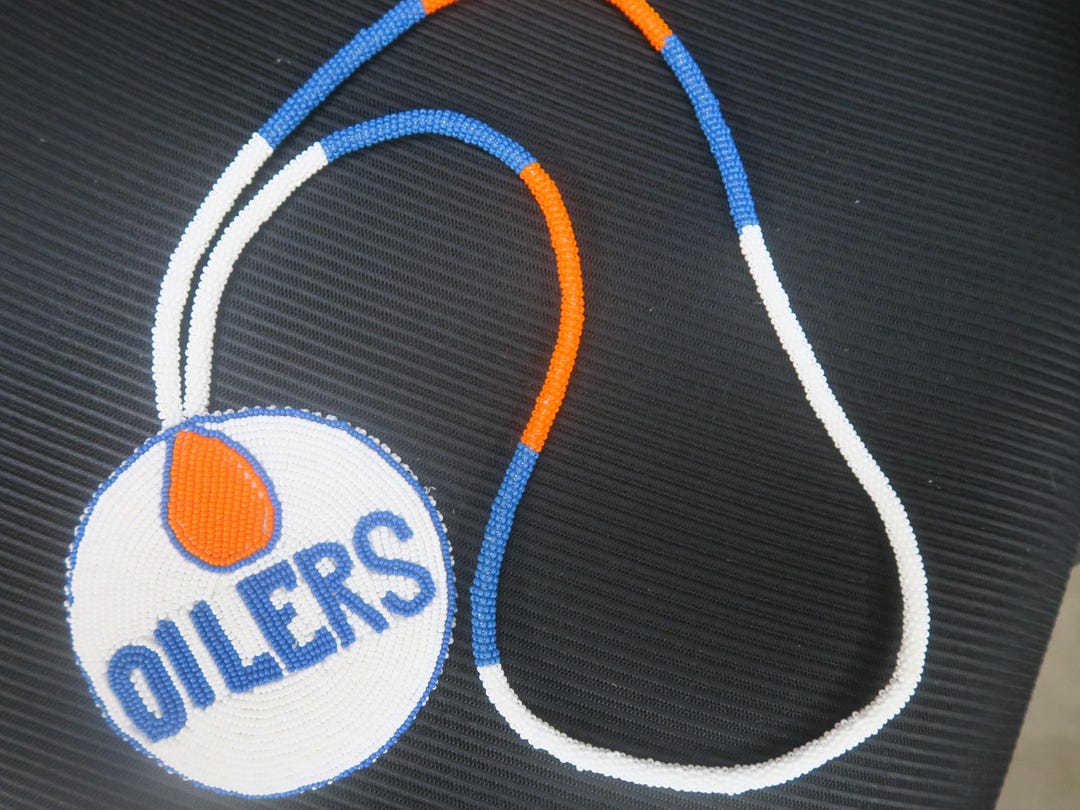 Edmonton Oilers Native American Fully Beaded Lanyard. - Etsy