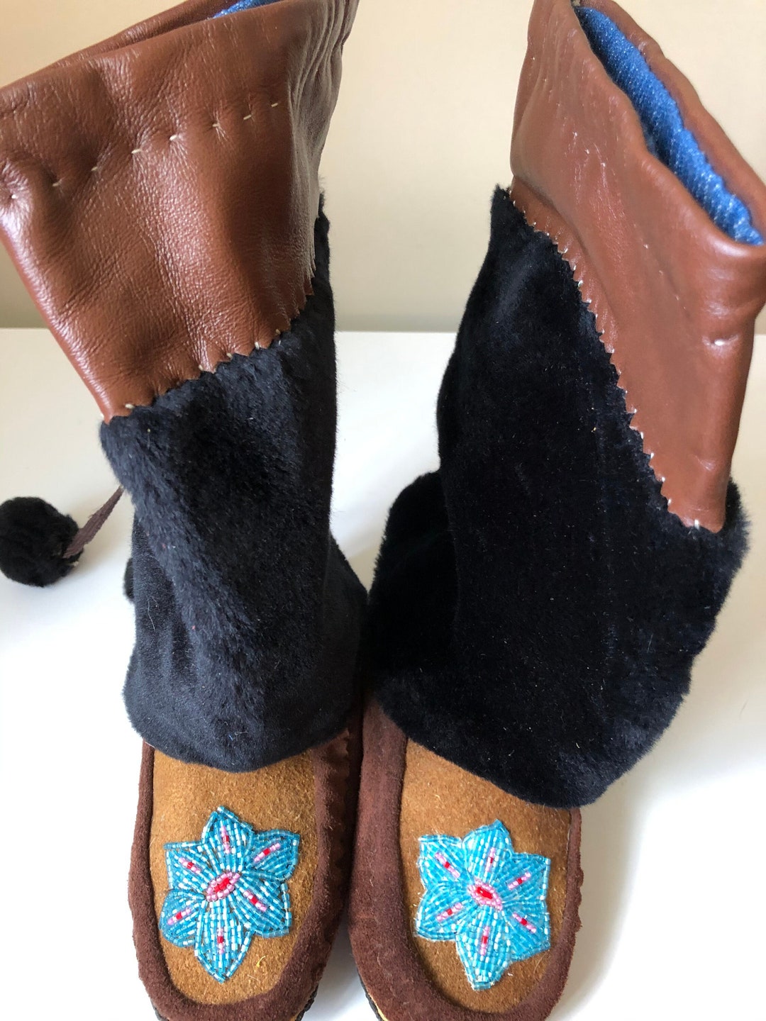 Native American Hand Crafted Mukluks Soft Boot Double Sole - Indigenous ...