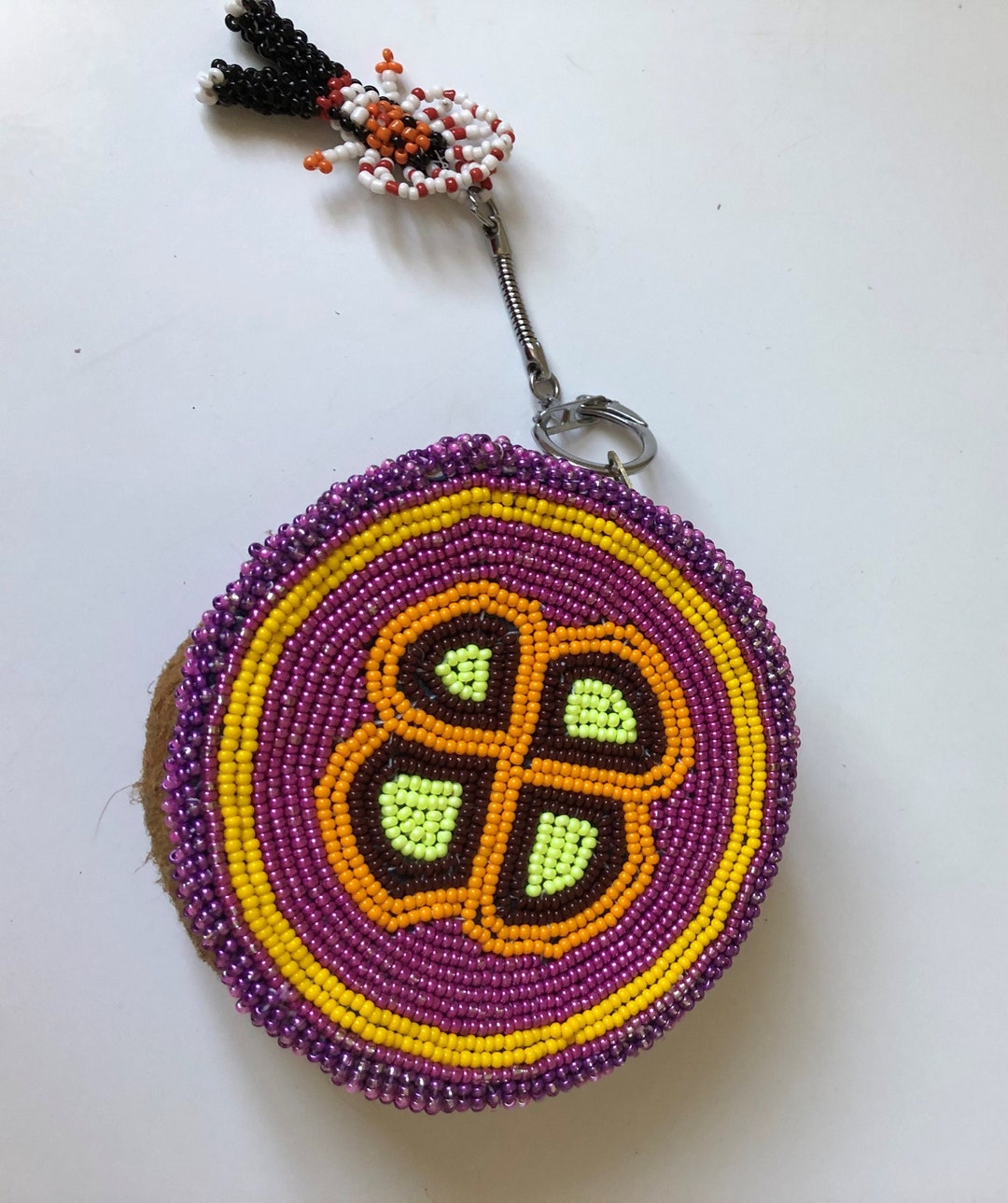 Native American Hand Crafted Moose Hide Beaded Change Purse ...