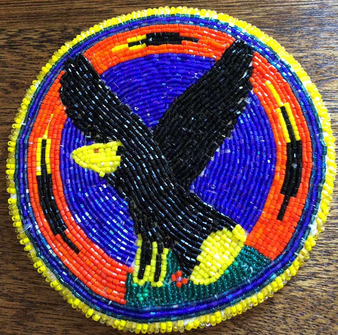 Hand Crafted Beaded Eagle Medallion – Indigenous Art, First Nations ...