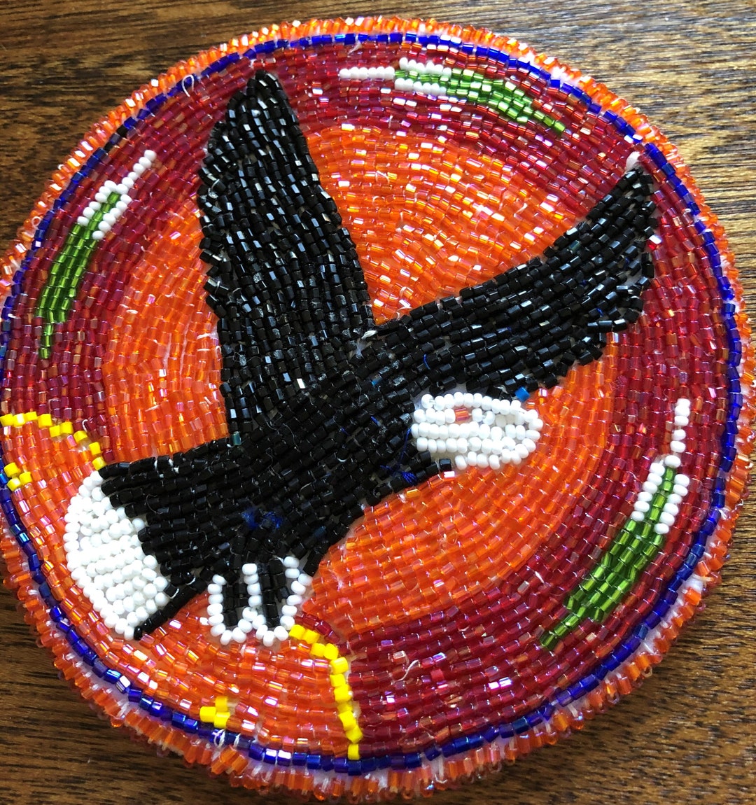 Native American Hand Crafted Beaded Eagle Medallion - Indigenous Arts ...