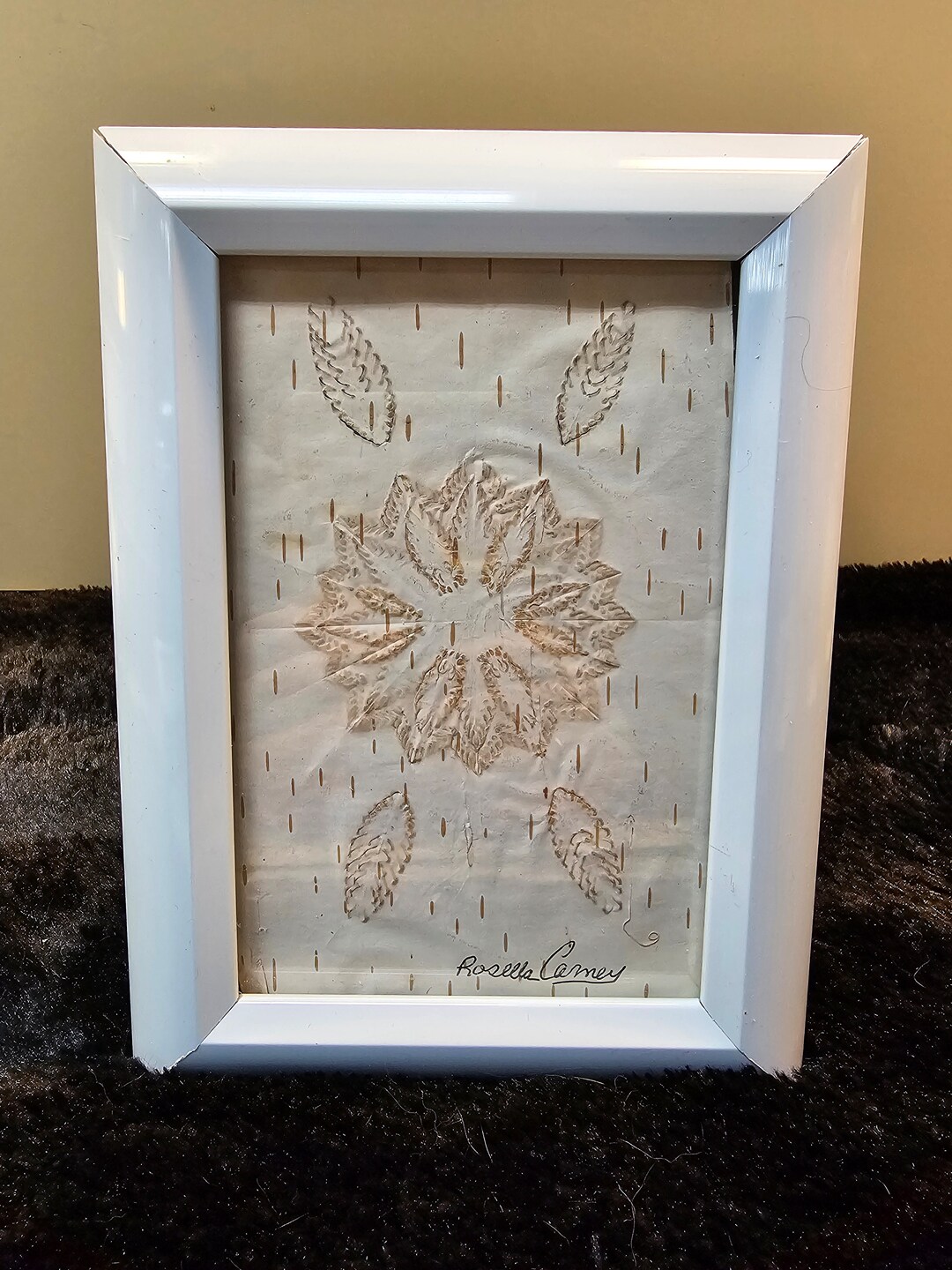 Framed Birch Bark Biting - Traditional Cree Art, One-of-a-kind, Unique ...