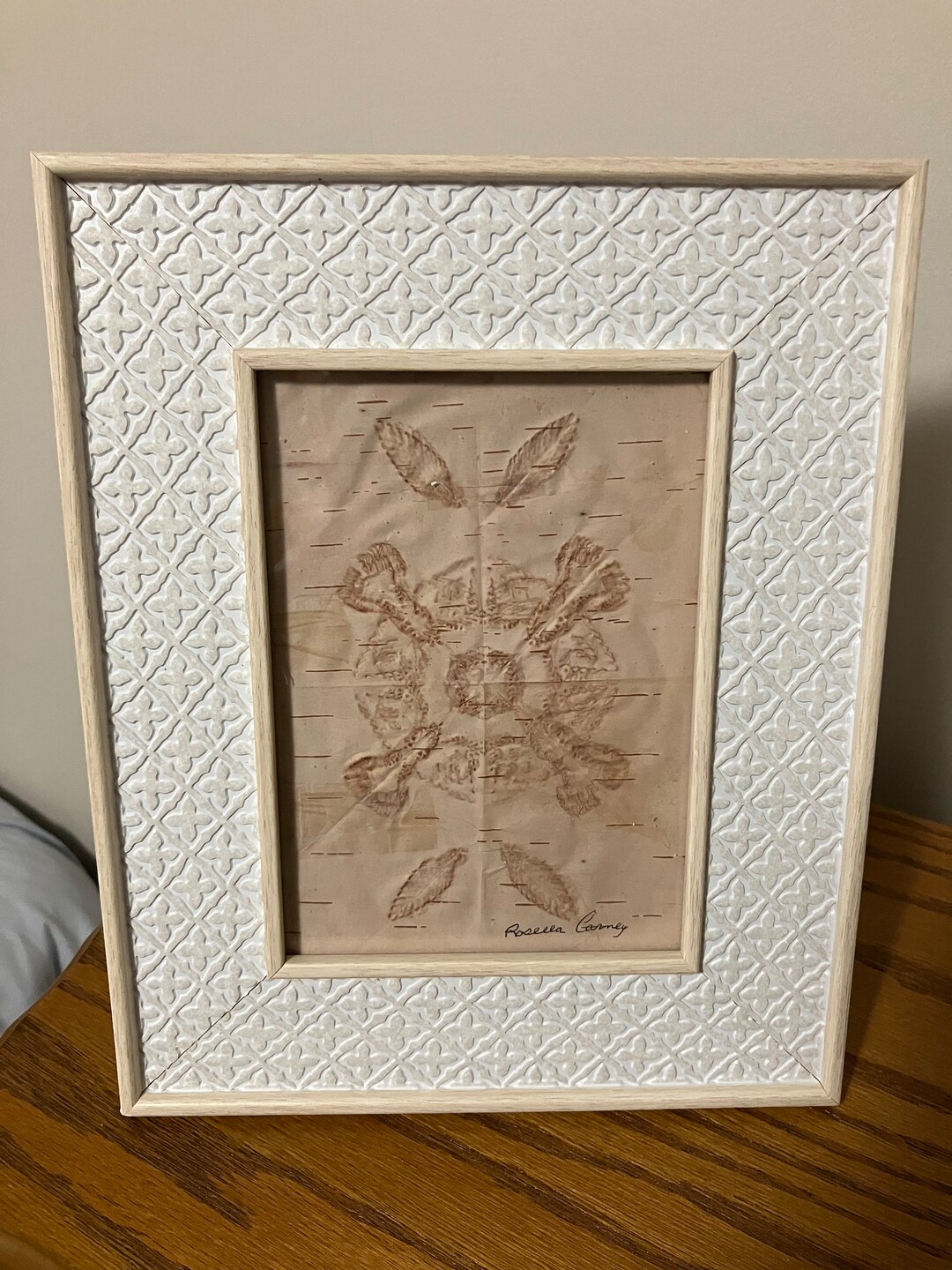 Native American Hand Crafted Birch Bark Biting Framed - Indigenous Arts ...