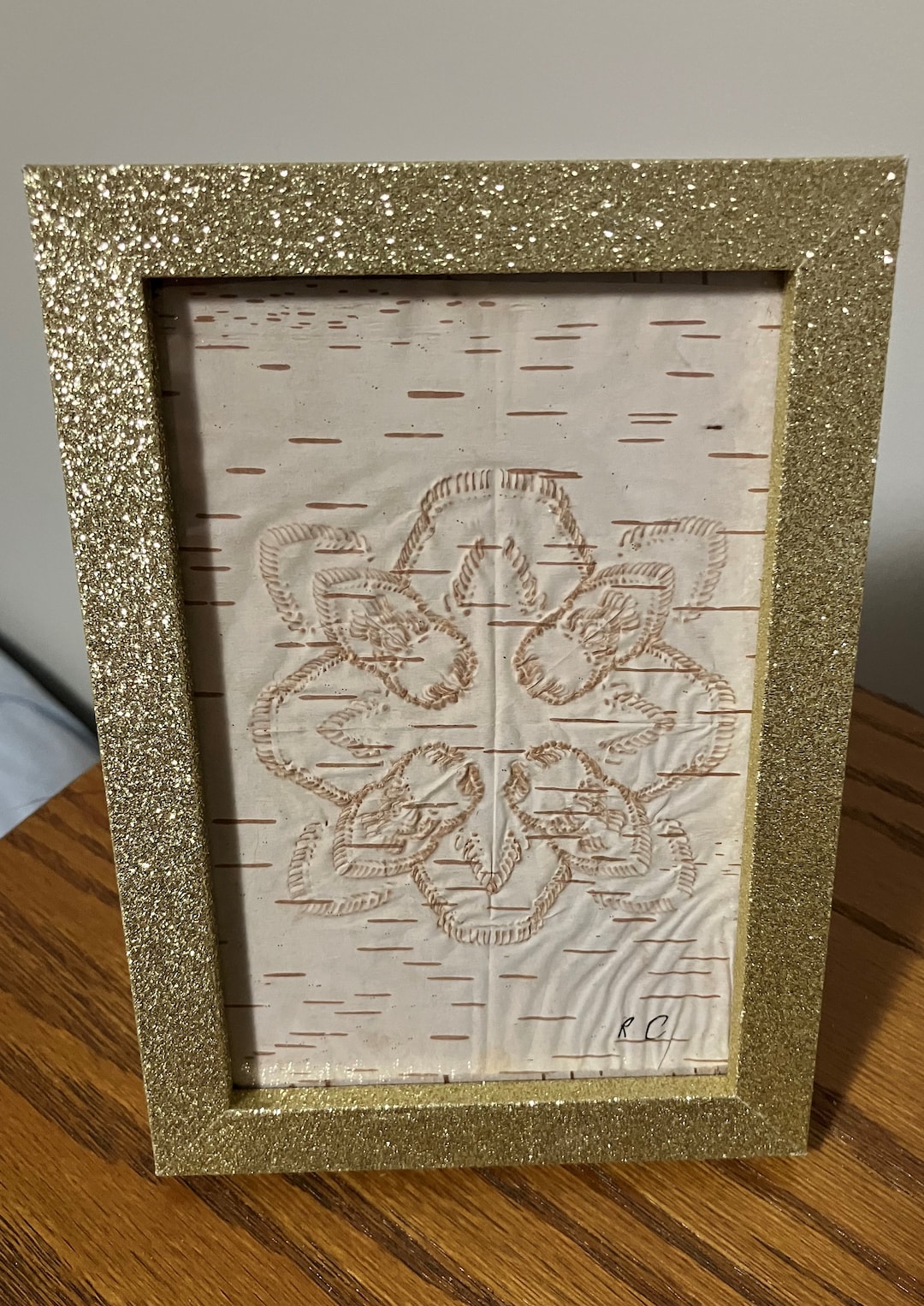 Native American Hand Crafted Birch Bark Biting Framed - Indigenous Arts ...