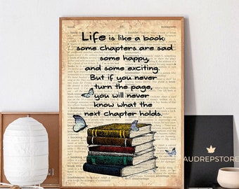 Life is Like a Book - Etsy