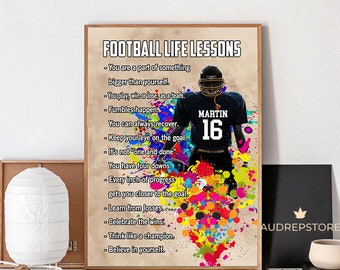 Football Life Lessons Poster - Etsy