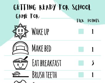 Morning Routine for Kids Ready for School Routine Chart - Etsy