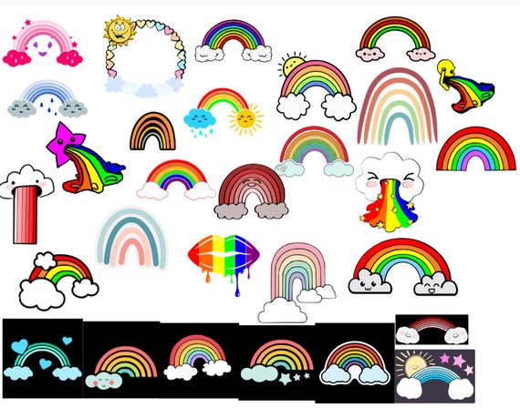 BUNDLE Rainbow Theme 112 Files SVG Dxf Eps Png Cricut | Etsy
